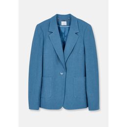 Madeleine Mode Jackenblazer MADELEINE "Leinenblazer Leinenblazer in Boxy-Form", Damen, Gr. 48, blau (hellkobaltblau), Obermaterial: 100% Leinen LI., Modern, Blazer Jackenblazer