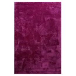 Teppich HOMIE LIVING "Pisa", violett pink, B:120cm H:25mm L:170cm, Polyester, Teppiche, Teppich, Hochflor, Microfaser, uni, weich, Shaggy, Wohnzimmer, Schlafzimmer