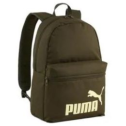 Rucksack Puma "PHASE BACKPACK", gr&uuml;n (schwarz olive, gold moon), Rucks&auml;cke, Damen, Netz, Polyester, unifarben, Rucksack, mit Zwei-Wege-Rei&szlig;verschluss am Hauptfach, mit seitlicher Mesh-Tasche