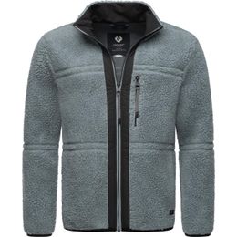 Kapuzensweatjacke Ragwear "Pl&uuml;schjacke Noory", Herren, Gr. XXL, grau, Obermaterial: 100% Polyester PES., Sweatjacken Kapuzensweatjacke