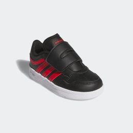 Klettschuh adidas Sportswear "HOOPS 4.0 KIDS", M&auml;dchen, Gr. 22, bunt (core schwarz, cloud wei&szlig;, better scarlet), Synthetik, Schuhe Klettschuh, f&uuml;r Kinder