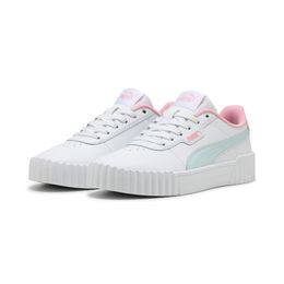 Sneaker Puma "CARINA 3.0 JR", M&auml;dchen, Gr. 38, Puma wei&szlig;, sea glass, Synthetik, unifarben, Schuhe Sneaker, mit Schn&uuml;rung, leicht profiliertes Laufsohlenprofil, f&uuml;r Jugendliche