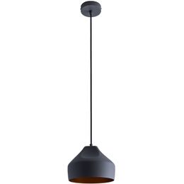 Paco Home Pendelleuchte "HURLEY U", grau, 1, &Oslash; 22cm H: 18cm, Leuchten, H&auml;ngelampe Esszimmer K&uuml;chenlampe H&auml;ngend Esstischlampe Innen Gold, Pendelleuchte