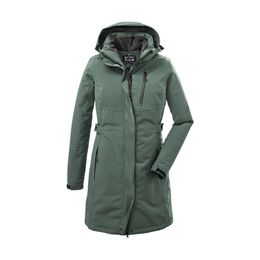 Parka Killtec "KOW 165 WMN PRK", Damen, Gr. 40, grau (graugr&uuml;n), Obermaterial: 100% Polyester;Futter: 100% Polyester;F&uuml;llung: 100% Polyester, Jacken Parka, Wasser- und winddichter Parka mit Teddyfleece und abnehmbarer Kapuze