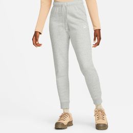 Jogginghose Nike Sportswear "CLUB FLEECE WOMENS MID-RISE PANTS", Damen, Gr. XL, N-Gr, grau (dk grau heather, wei&szlig;), Obermaterial: 80% Baumwolle, 20% Polyester, Hosen Jogginghose, weiches Fleecematerial
