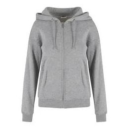 Sweatjacke Urban Classics "Urban Classics Damen Ladies Classic Zip Hoody", Damen, Gr. M, grau, 63% Baumwolle, 37% Polyester, unifarben, Sweatjacken Sweatjacke