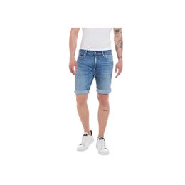 Bermudas Replay "Bermuda-Shorts RBJ.981 SHORT TAPERED", Herren, Gr. 36, N-Gr, blau (mittelblau), Obermaterial: 99% Baumwolle CO. 1% Elasthan EL., Hosen Bermudas
