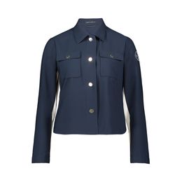 Kurzblazer Betty Barclay "Overshirt mit Taschen", Damen, Gr. 46, blau (dunkelblau), Obermaterial: 88% Polyester PES. 12% Elasthan EL., Blazer Kurzblazer