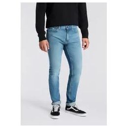HUGO BOSS Slim-fit-Jeans HUGO BLUE "Ash", Herren, Gr. 34, L&auml;nge 34, blau (medium blau425), Denim/Jeans, Obermaterial: 99% Baumwolle, 1% Elasthan, unifarben, slim fit lang, Jeans Slim-fit-Jeans, mit Stone-washed-Finish