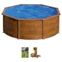 Rundpool GRE "SICILIA inkl. Zubeh&ouml;r", braun, H:120cm &Oslash;:350cm, Schwimmbecken, Rundpool, H&ouml;he: 120 cm, in versch. Gr&ouml;&szlig;en erh&auml;ltlich