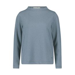 BETTY & CO Langarmshirt BETTY & CO "Strukturshirt mit Turtle Neck", Damen, Gr. M, blau (dunkelblau, wei&szlig;), Obermaterial: 80% Polyester PES. 18% Viskose CV. 2% Elasthan EL., Shirts Langarmshirt