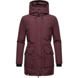 Winterjacke Navahoo "Winterjacke Blizzardstorm", Damen, Gr. XS, rot (wine), Obermaterial: 70% Baumwolle CO. 30% Nylon NY. Obermaterial: Futter: 100% Polyester PES. 100% Polyester PES., Jacken Winterjacke