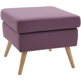 Hocker Home Affaire "Salla", lila, B:58cm H:49cm T:58cm, Samtcord (92% Polyester 8% Polyamid);Struktur (100% Polyester);Struktur Hahnentritt (100% Polyester);Struktur fein (100% POlyester);Samtoptik (100% Polyester);Fellimitat (100%Polyester), Hocker, Hocker, Bezug auch in Luxus-Microfaser in Teddyfelloptik