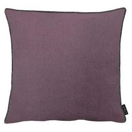 Dekokissen Apelt "Stone", lila (mauve, unifarben), B:59cm L:59cm, Obermaterial: 95% Polyester, 5% Leinen, Dekokissen_Sitzkissen_Kissenh&uuml;llen, mit Kettelrand
