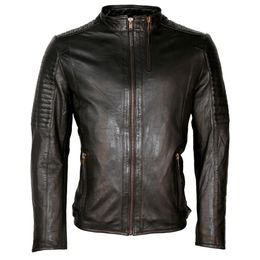 Lederjacke JCC "Lederjacke 16-13-2", Herren, Gr. XXL, schwarz, Obermaterial: 100% Lammleder LEL. Futter: 100% Baumwolle CO., Jacken Lederjacke