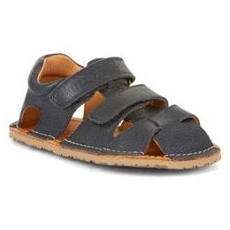Barfu&szlig;schuh froddo "Sandale Flexy Avi", Jungen, Gr. 26, blau (dunkelblau), Leder, unifarben, Schuhe Barfu&szlig;schuh, Sommerschuh, Poolslides, Klettschuh, mit zwei Klettverschl&uuml;sse