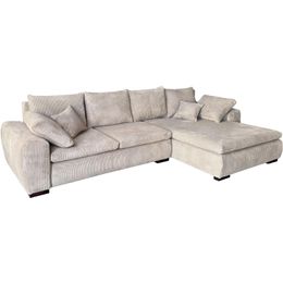 Ecksofa Home Affaire "Cara Mia L-Form, B: 325 cm - OTTO. Verl&auml;ssliche Qualit&auml;t.", beige, B:325cm H:87cm T:183cm, Luxus-Microfaser Vintageoptik (100% Polyester);Microfaser Antiklederoptik (100% Polyester), Sofas, Ecksofa, mit 4 Zierkissen, optional Bettfunktion & Bettkasten