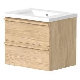 Waschtisch Welltime "Only inklusive Waschbecken, Schubladen mit Vollauszug", light oak, eiche, B:61cm H:53,5cm T:46,5cm, FSC-zertifizierter Holzwerkstoff, Waschtische, Waschtisch, Badm&ouml;bel in verschiedenen Breiten, mit Soft-Close Funktion, FSC