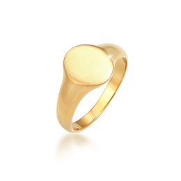 Siegelring Kuzzoi "Ring Herren Siegelring Matt Basic Cool 925er Silber" Gr. 64, gold, Fingerringe, Herren, 64, ohne Stein, Silber 925 (Sterlingsilber), 10mm, Siegelring