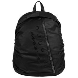 Tagesrucksack Bugatti "LETTER'S", Herren, Gr. B/H/T: 32cm x 14cm, onesize, schwarz, Kunstfaser, unifarben, Rucks&auml;cke Tagesrucksack
