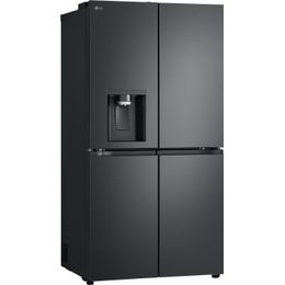 LG Multi Door "GMF960EV2E", Energieeffizienz: E, essence schwarz steel, NoFrost, K&uuml;hlschr&auml;nke, No Frost, Wasserspender mit Smart Fill, gro&szlig;er Nutzinhalt von 646 L, Multi Door