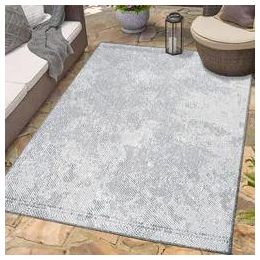 Outdoorteppich Carpet City "DUO RUG 5845", grau, B:120cm H:5mm L:170cm, Obermaterial: 100% Polypropylen, Teppiche, Outdoorteppich, Wendeteppich Wetterfest In- & Outdoor, Balkon, Terrasse, Wohnzimmer
