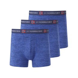 Retro Pants Jan Vanderstorm "3er Pack Retropant NORIK", Herren, Gr. L, blau, Obermaterial: 95% Baumwolle CO. 5% Elasthan EL., Unterhosen Retro Pants