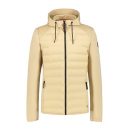 Strickjacke Icepeak "H SOFTSHELLJACKE ARZBERG", Herren, Gr. S, beige, Obermaterial: 80% Polyester, 14% Viskose, 6% Elasthan. Futter: 100% Polyamid. Wattierung: 100% Polyester, Strickjacken Strickjacke, mit fester Kapuze und Kordelz&uuml;gen, mit Rei&szlig;verschlusstaschen