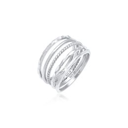 Ring-Set Elli "Ring Stapelring Stacking Boho Set (5 tlg.) 925 Sterling Silber" Gr. 66, silber, Fingerringe, Damen, 66, ohne Stein, Silber 925 (Sterlingsilber), Ring-Set