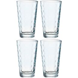 Gl&auml;ser-Set Leonardo "OPTIC", blau (hellblau), H:16cm &Oslash;:9,2cm, Glas, Trinkgef&auml;&szlig;e, Gl&auml;ser-Set, 540 ml, 4-teilig