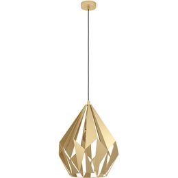 Eglo H&auml;ngeleuchte "CARLTON Pendellampe, Stahl, E27, H&auml;ngelampe, Vintage, Esszimmerlampe", gold (goldfarben), &Oslash; 38,5cm H: 110cm, 1 Stk., Leuchten, H&auml;ngeleuchte, H110 x &Oslash;38,5 cm, goldfarben, 1X60W exkl., H&auml;ngeleuchte