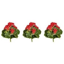 Kunstblume Creativ green "Minigeranie", rot, H:24cm, Obermaterial: 85% Polyester, 15% Polyethylen, Kunstpflanzen
