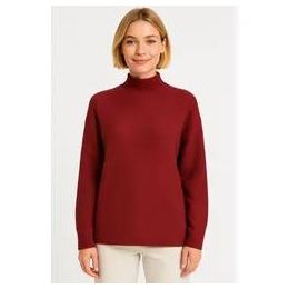 Strickpullover Only "ONLKATIA LS RIB HIGHNECK CC KNT", Damen, Gr. M, rot (cabernet), Strick, Obermaterial: 50% Viskose, 27% Nylon, 23% Polyester, unifarben, regular fit, Pullover Strickpullover