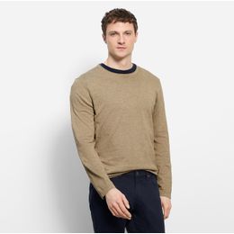 Rundhalspullover OLYMP "OLYMP Strick Casual", Herren, Gr. XXL, braun (camelfarben), Obermaterial: 100% Baumwolle, schmal, Rundhals, Pullover Rundhalspullover, Crew Neck