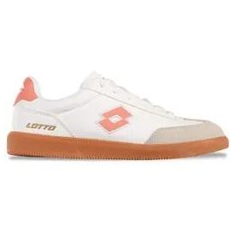 Sneaker Lotto, Damen, Gr. 42, wei&szlig; (wei&szlig;, papaya), Synthetik, unifarben mit Farbeinsatz, Schuhe Sneaker, - in Kinder- und Kleinkinder-Gr&ouml;&szlig;en erh&auml;ltlich