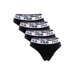 Slip Fila "Slip 4er Pack", Damen, Gr. XS, schwarz, Obermaterial: 95% Baumwolle CO. 5% Elasthan EL., Unterhosen Slip