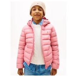 Steppjacke Tommy Hilfiger "U LIGHT DOWN HOODED JACKET", M&auml;dchen, Gr. 16 (176), mystic pink, Web, Obermaterial: 100% Polyamid, unifarben, regular fit normal, Rundhals, eingesetzt elastischer Bund, Jacken Steppjacke, Kinder bis 16 Jahre