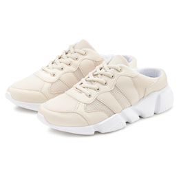 Sabot Lascana "Slip-On-Sneaker, Sneaker, Freizeitschuh, Halbschuh", Damen, Gr. 37, beige, Obermaterial: 100% Textilmaterial. Decksohle: 100% Textilmaterial. Futter: 100% Textilmaterial. Laufsohle: 100% Synthetik, unifarben, Basic, Schuhe Sabot, zum Reinschl&uuml;pfen aus Textil VEGAN, Topseller