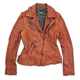Kurzjacke Maze "Lederjacke Colbynord", Damen, Gr. M, braun (cognac), Obermaterial: 100% Ziegenleder goatskin. Futter: 100% Baumwolle CO., Jacken Kurzjacke