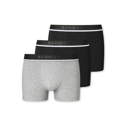 Boxershorts Schiesser "Boxershort 3er Pack", Herren, Gr. XL, schwarz (schwarz, grau), Obermaterial: 95% Baumwolle CO. 5% Elasthan EL., Unterhosen Boxershorts