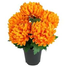 Kunstblume I.GE.A. "Chrysantheme im Topf", orange, B:26cm H:31cm L:26cm, Polyester, Kunstpflanzen, Blume Dekoblume Herbstblume Herbstdeko k&uuml;nstlich Kunstpflanze Pflanze