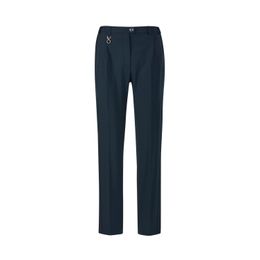 Stoffhose GOLDNER "Trevira-Schurwollhose CARLA", Damen, Gr. 46, N-Gr, blau (marine), Obermaterial: 53% Polyester PES. 43% Schurwolle WV. 4% Elasthan EL., Hosen Stoffhose