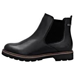 Chelseaboots Remonte, Damen, Gr. 36, schwarz, Elastischer Einsatz, Leder, unifarben, Schuhe Chelseaboots, Winterstiefelette, Klassik-Boots mit wasserabweisender TEX-Membran