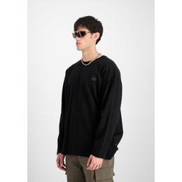 Longsleeve Alpha Industries "Alpha Essentials RL LS", Herren, Gr. L, schwarz, Obermaterial: 100% Baumwolle, Shirts Longsleeve