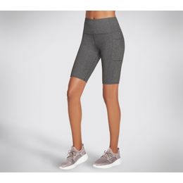 Radlerhose Skechers "OCEAN TEAL", Damen, Gr. XS (34), N-Gr, grau (charcoal grau), Obermaterial: 62% Polyester, 35% Baumwolle, 3% Elasthan, Hosen Radlerhose