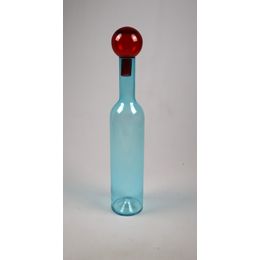 Dekovase AM Design "aus Glas", blau, B:14cm H:77cm, Glas, Vasen, Dekovase, BxH: 14x77 cm