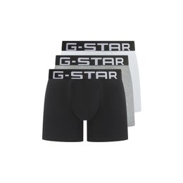 G-Star Raw Boxershorts G-STAR "Boxershort OAK Trunk 3-pack 3er Pack", Herren, Gr. L, bunt (wei&szlig;, grau, schwarz), Obermaterial: 95% Baumwolle CO. 5% Elasthan EL., Unterhosen Boxershorts
