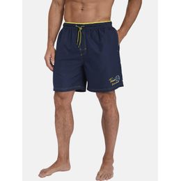 Badeshorts Jan Vanderstorm "Badeshorts LEEMES", Herren, Gr. L, weit, blau (dunkelblau), Obermaterial: 100% Polyester COOLMAX PES(Coolmax)., Badehosen Badeshorts