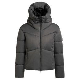 Winterjacke Khujo "Winterjacke Milly", Damen, Gr. M, grau (schwarz melange grau), Obermaterial: 100% Polyester PES. Obermaterial: Futter: 100% Polyester PES. 100% Polyester PES., Jacken Winterjacke