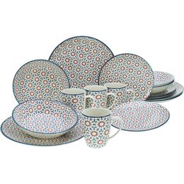 Kombiservice Creatable "Stella", bunt (mehrfarbig), 16 Stk., Steingut, Geschirr-Sets, Kombiservice, orientalisch mediterraner Stil